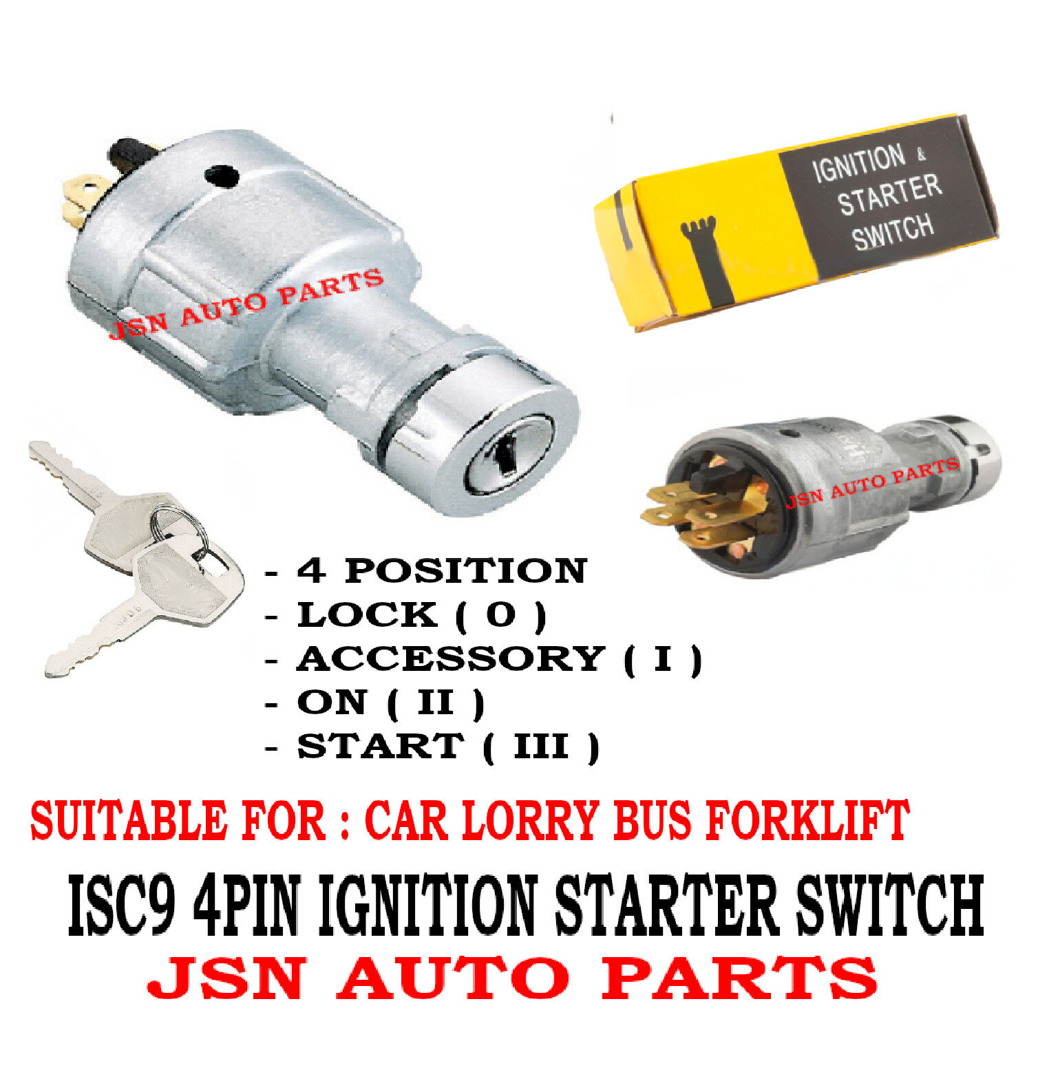 J01S13 ISC9 4PIN IGNITION SWITCH STARTER KEY SWITCH FOR ALL LORRY TRUCK ...