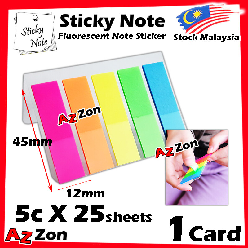 Sticky Note Memo Pad Fluorescent Note Sticker Post Sign Here Sticky ...