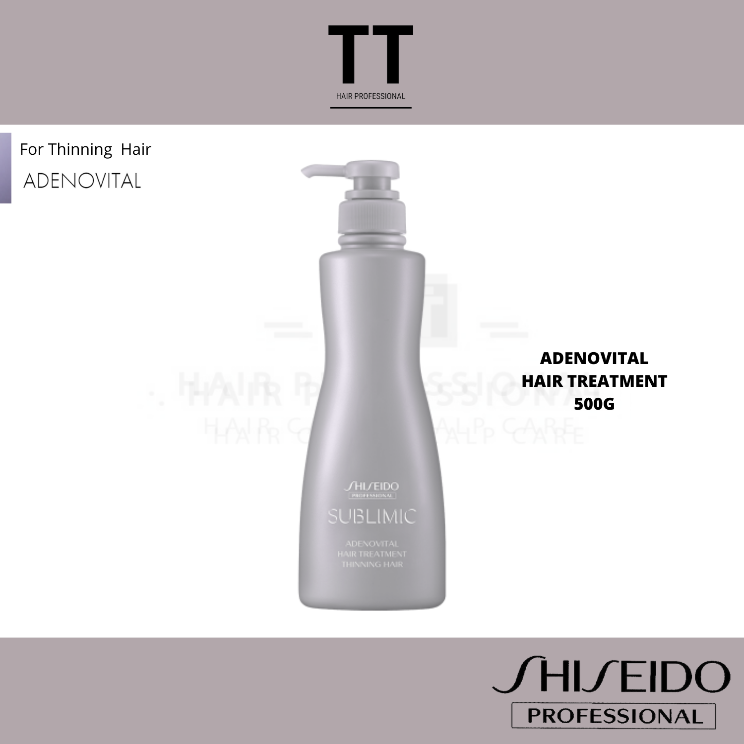 SHISEIDO SUBLIMIC ADENOVITAL HAIR TREATMENT THINNING HAIR HAIR LOSS 250G 500G FOR HAIR LOSS ...