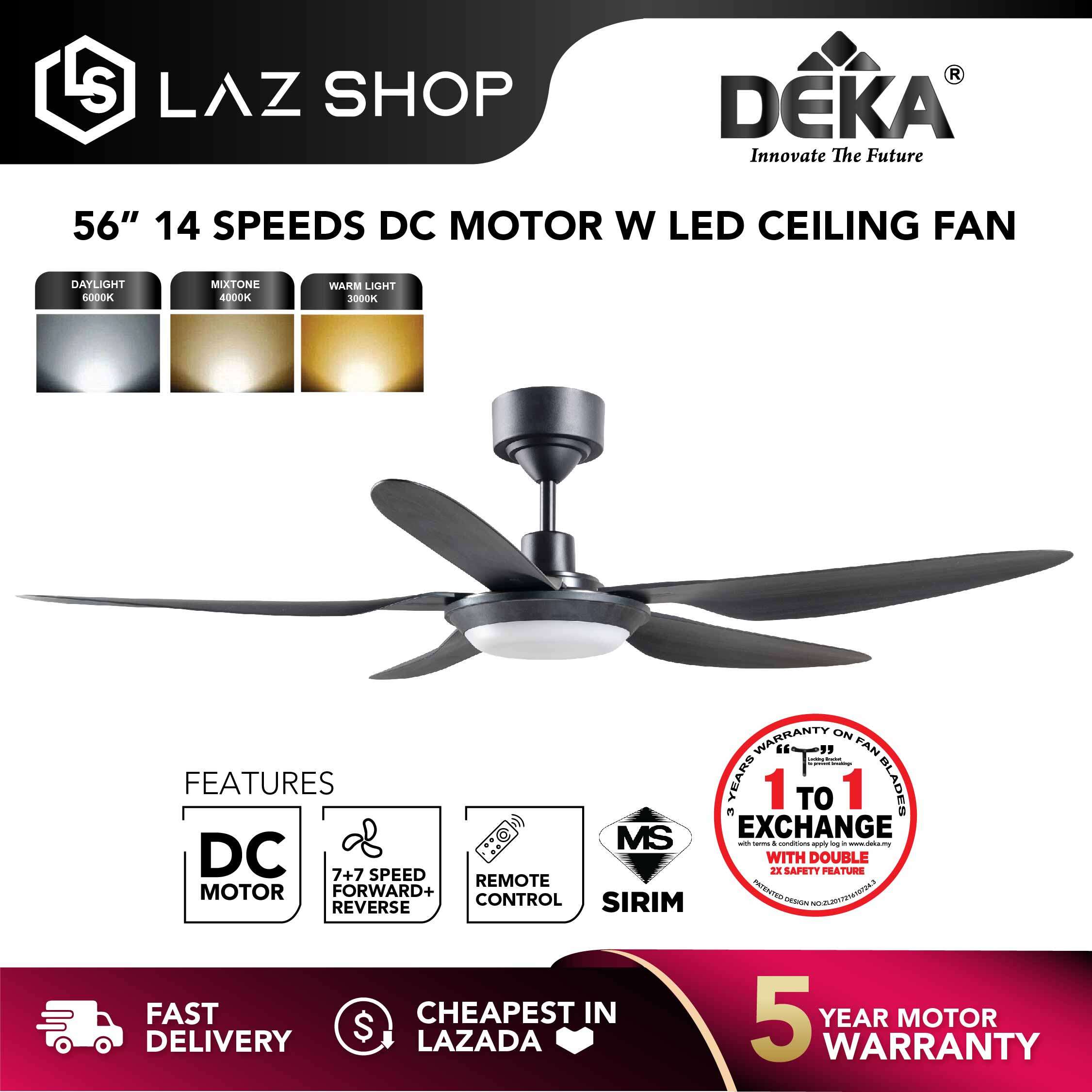 Deka Kronos 56 Inch 14 Speeds DC Motor 5 Blades Ceiling Fan F5DC | F5DC ...