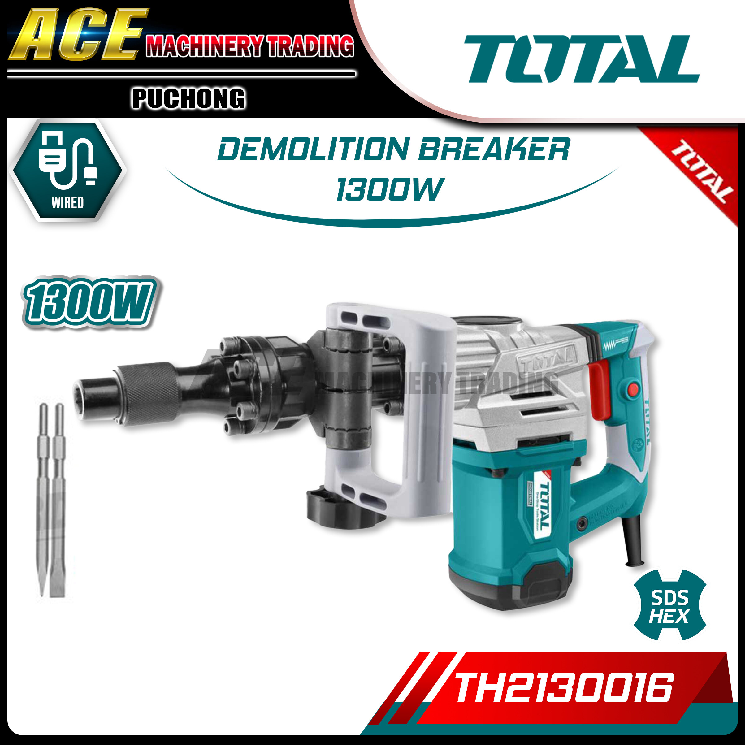 [ TOTAL ] Demolition Breaker 1300W TH2130016 - 6 Month Warranty | Lazada