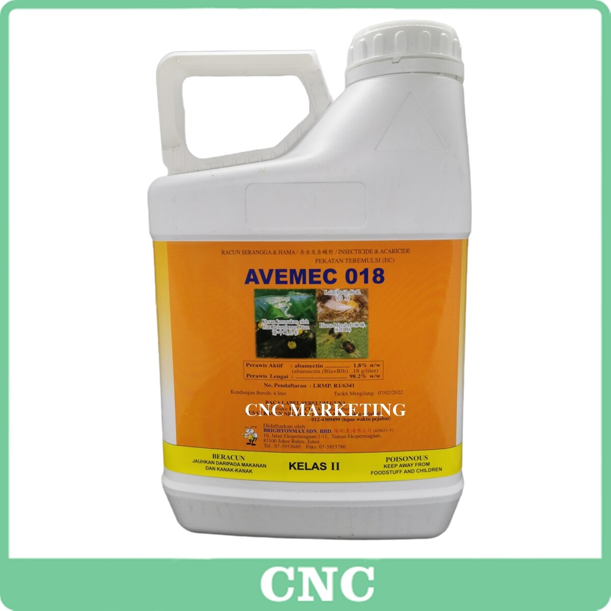 4L Avemec 018 Abamectin 1.8% Racun Hama Serangga Lalat Putih Kutu Trip ...