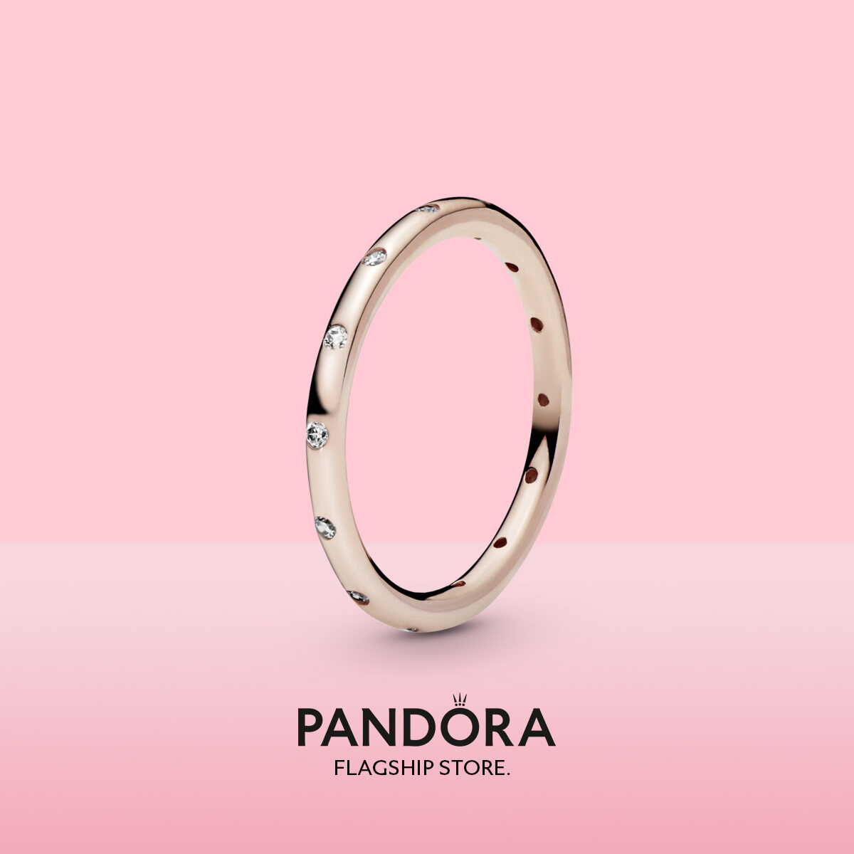 2021 Original Pandoras Rose Simple Sparkling Band Ring | Lazada.co.th
