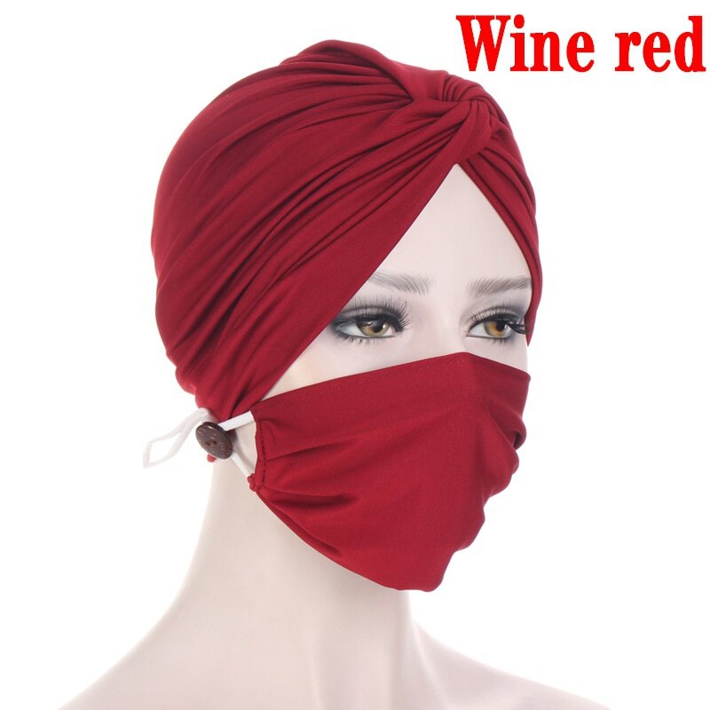 2Pcs/Set Fashion Women Cotton Stretchy Hat Turban Head Wrap Bandana ...