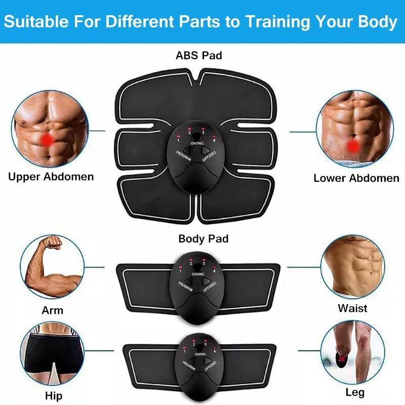 Smart Fitness Abdominal Training Stickers Device Rechargeable EMS ...