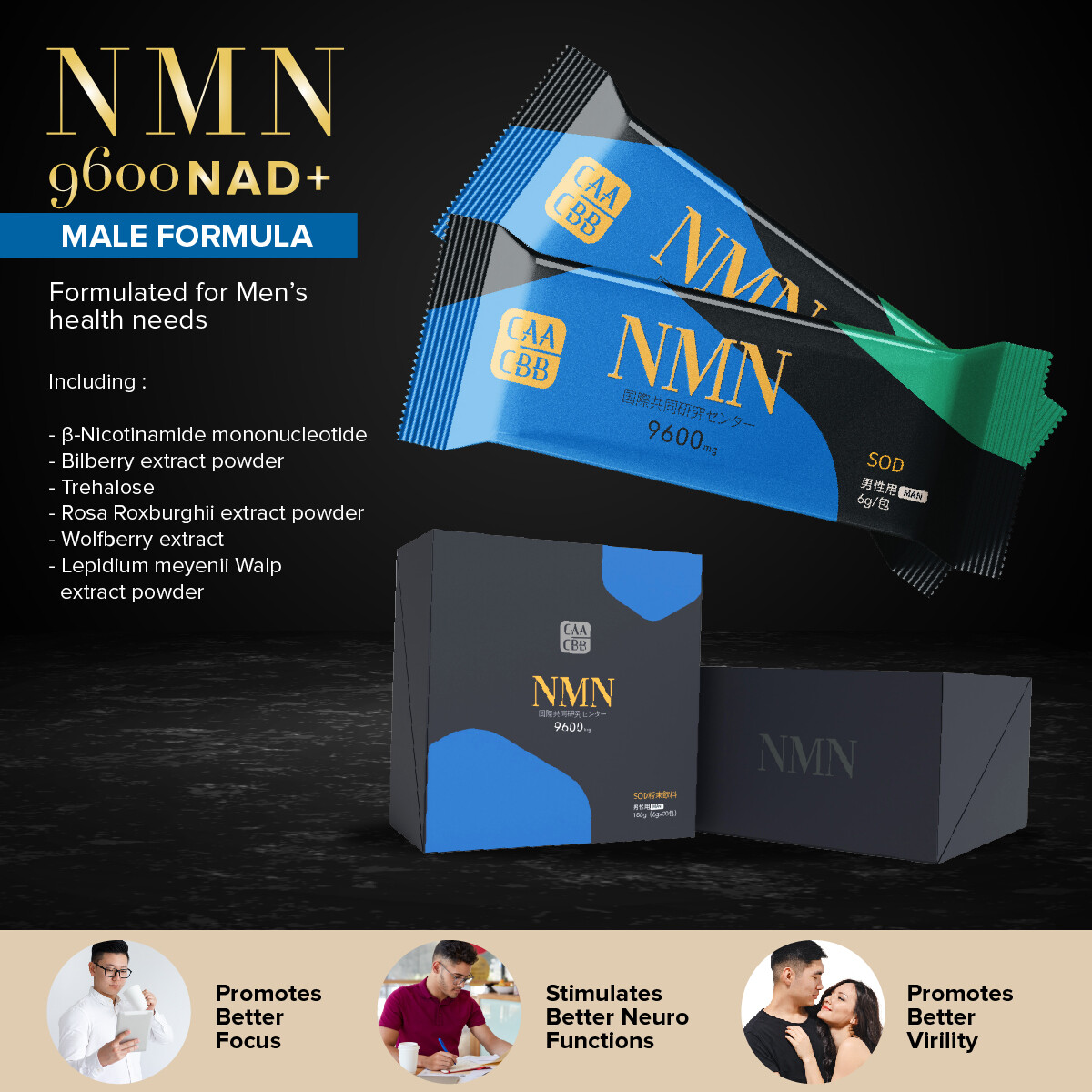 CAACBB Male NMN 9600 NAD+ | Lazada