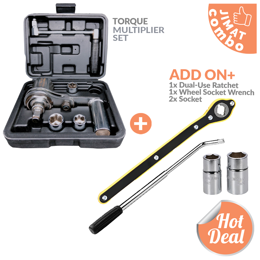 HEAVY DUTY LUG NUT TORQUE MULTIPLIER SOCKET WRENCH SET WITH 3 SOCKETS ...
