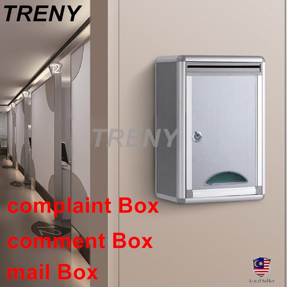TRENY 268 Aluminium Suggestion Box with Lock Wall Hanging Complaint ...