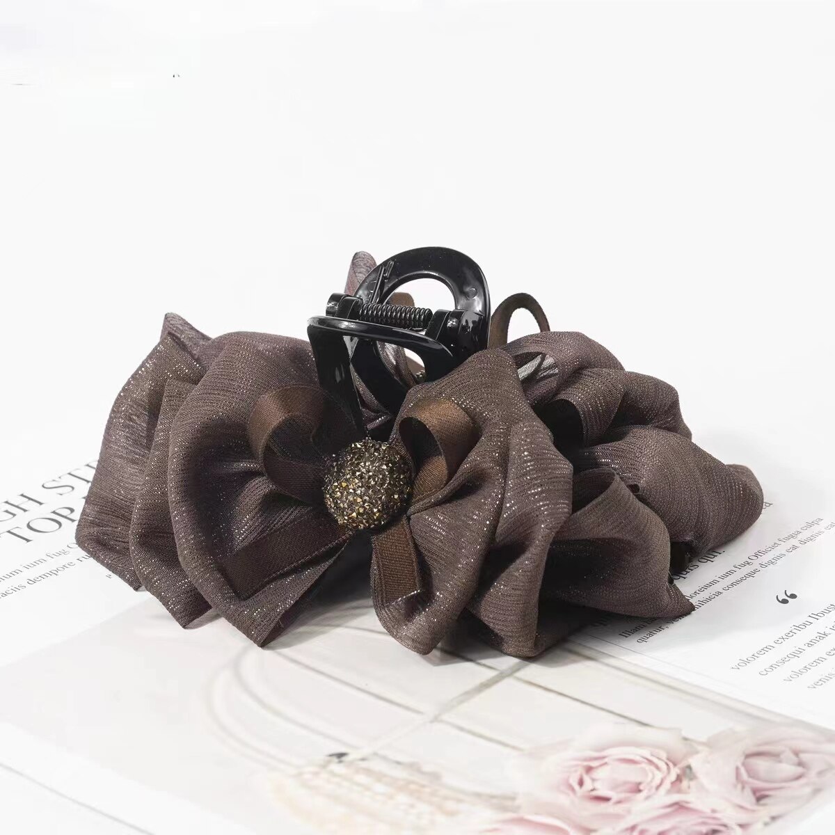 Grasping clip, minimalist temperament, versatile, black, romantic ...