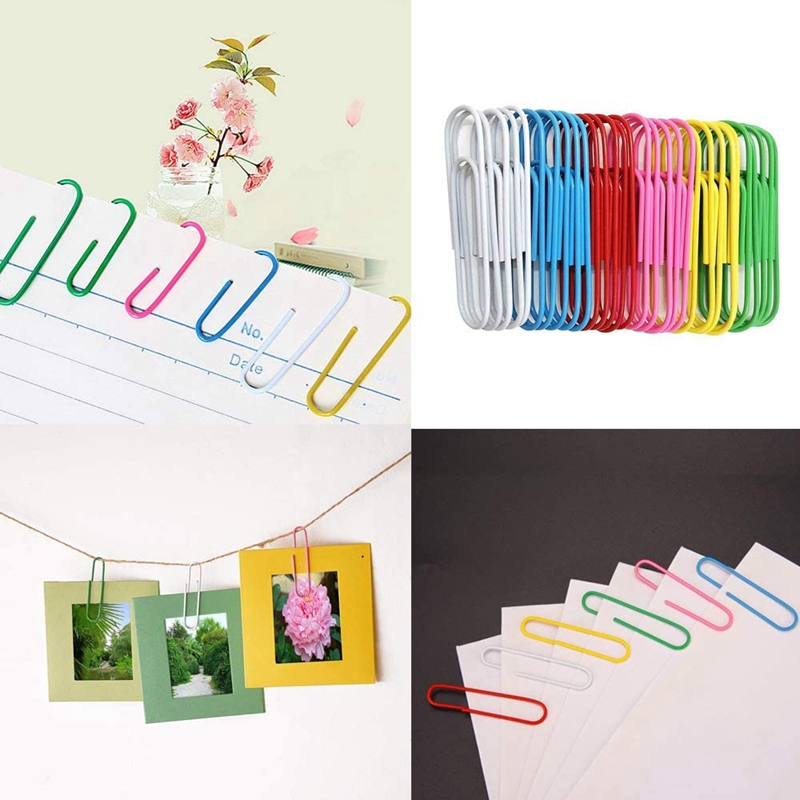 Pack of 300 Paper Clips Assorted Colours Large Paper Clips Colourful ...