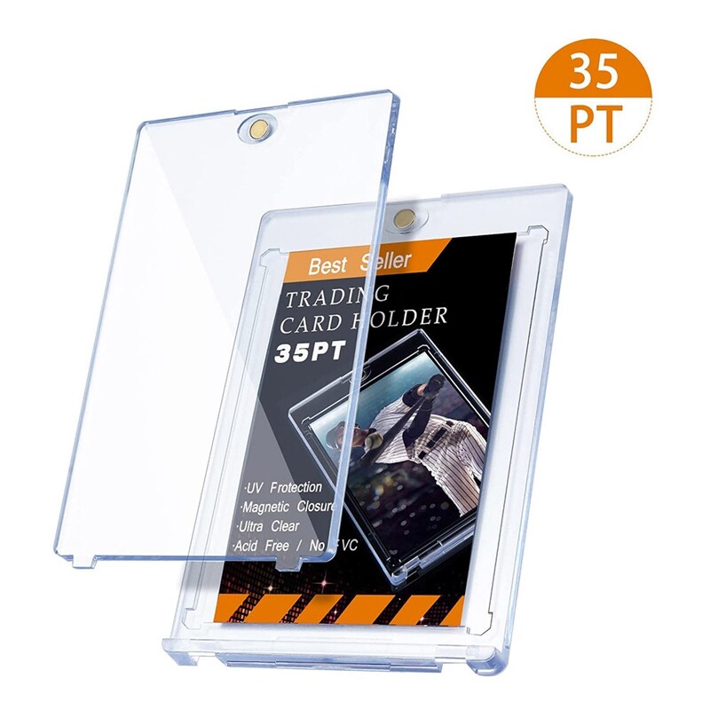 40 Pieces Thick Magnetic Card Holder 35Pt Hard Plastic Protector ...