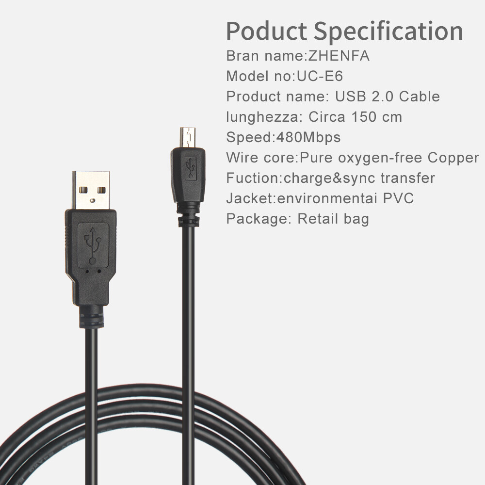 สายกล้อง USB UC-E6สายเคเบิลข้อมูลสำหรับกล้อง Nikon Coolpix 2100 2200 ...