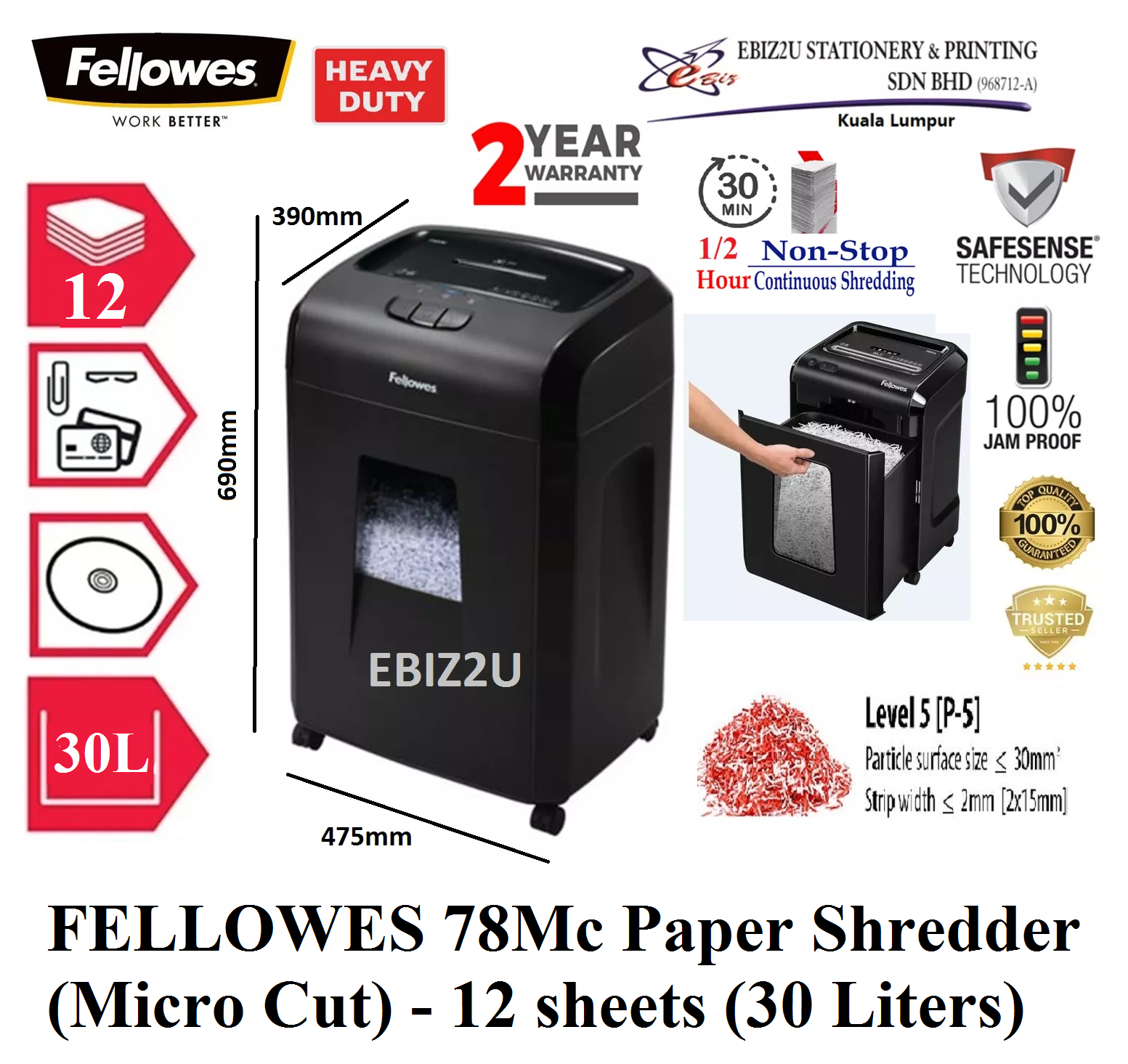Paper Shredder Machine Specification