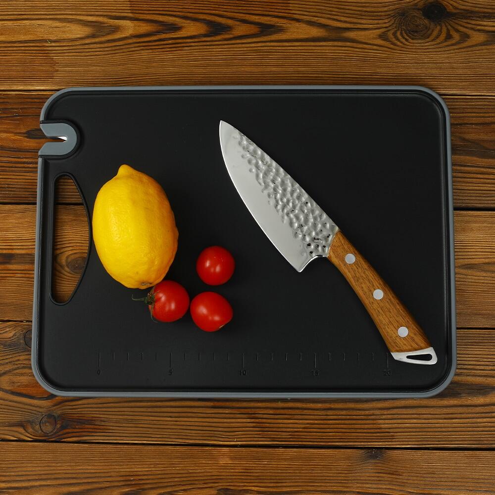 WAK Multiftion Kitchen Chopping Board With Sharpener Wheat Straw Food ...