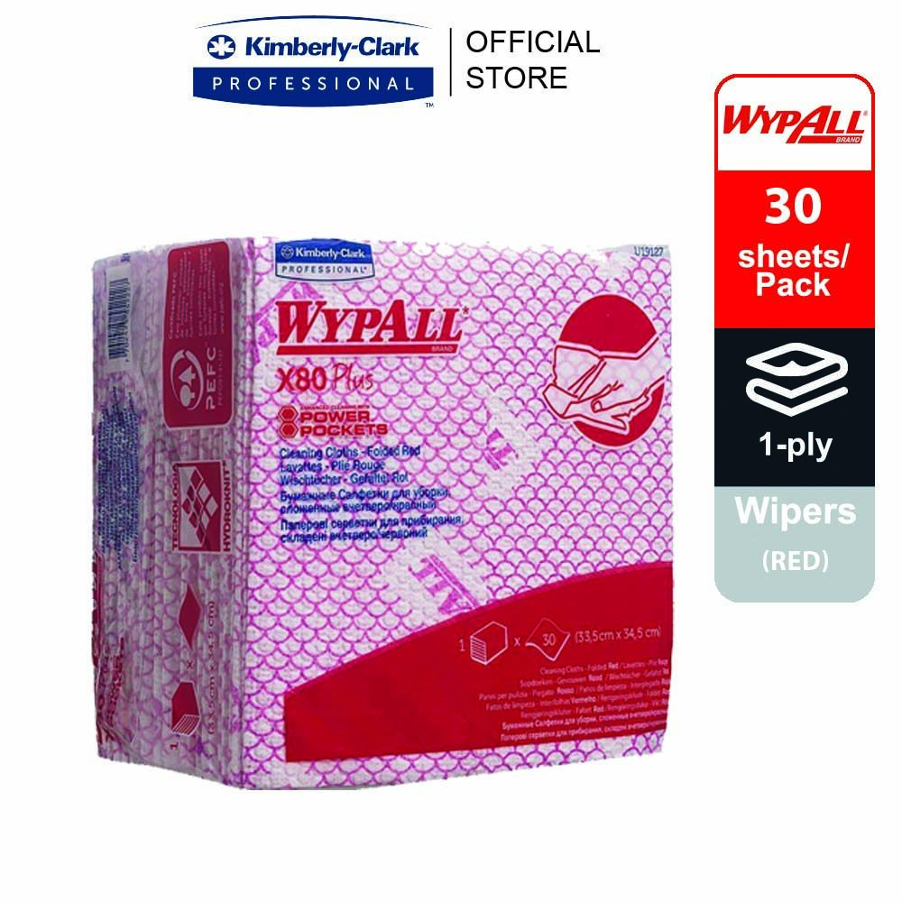 WypAll® X80 Plus Power Pocket Color Coded Wipes, Quarter-Fold, 1 Pack ...