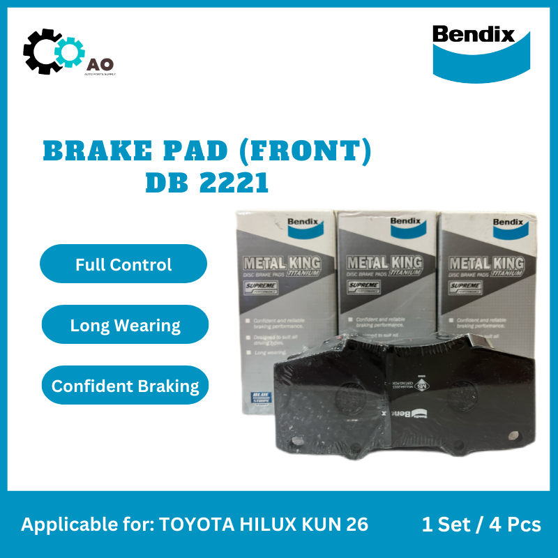 100% ORIGINAL BENDIX METAL KING TITANIUM FRONT BRAKE PADS DB2221 FOR ...