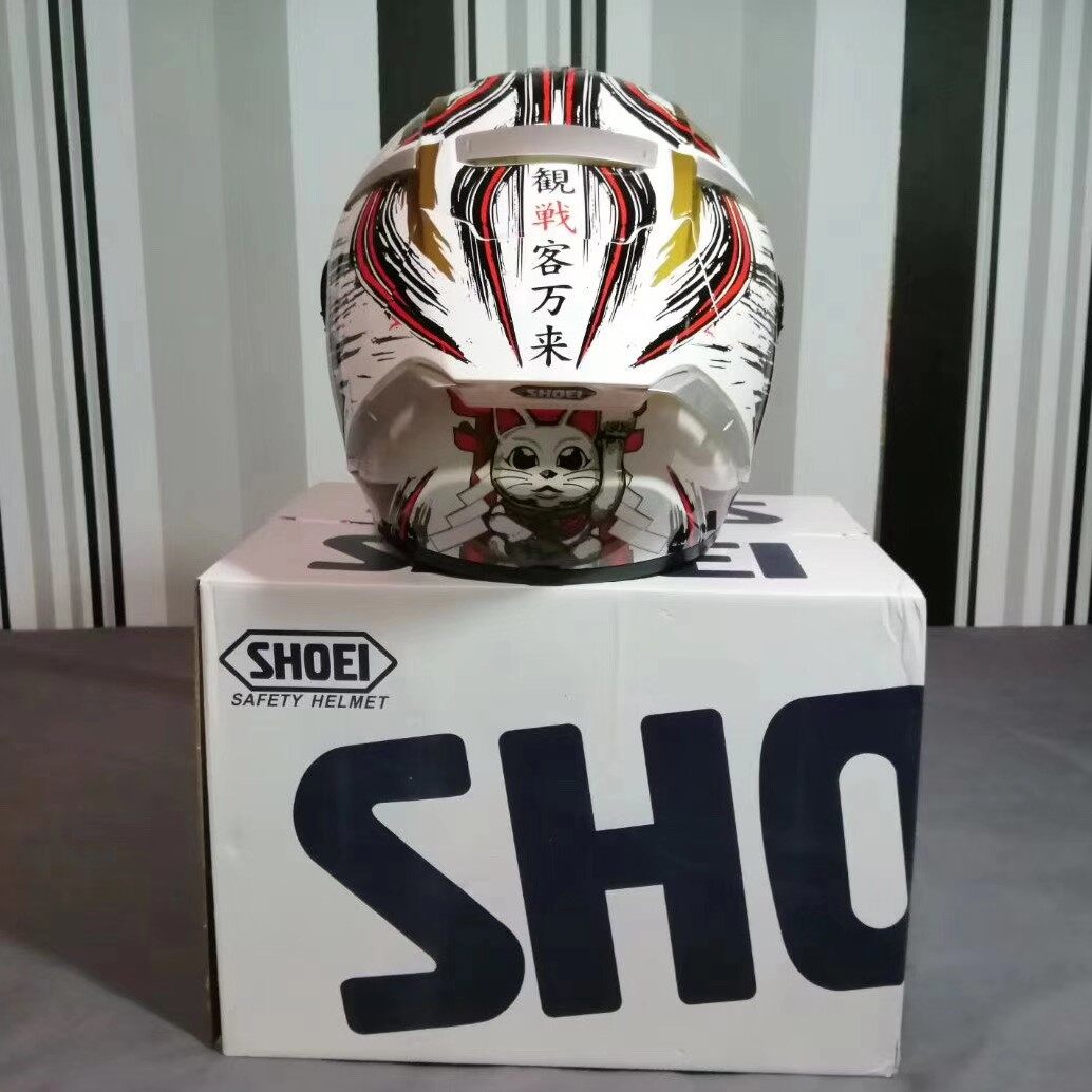 SHOEI X14 Lucky Catหมวกคลุมเต็มหน้าหมวกกันน็อกรถจักรยานยนต์ผู้ชายรถ ...