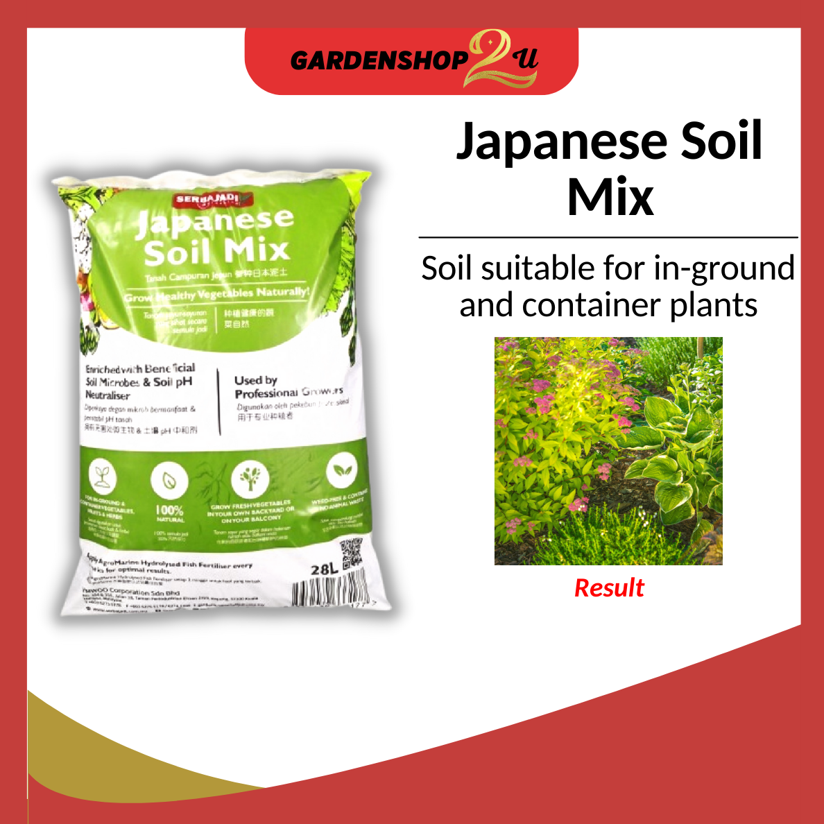 Japanese Soil Mix/ Natural Soil/ Tanah Campuran Jepun/ Tanah subur ...