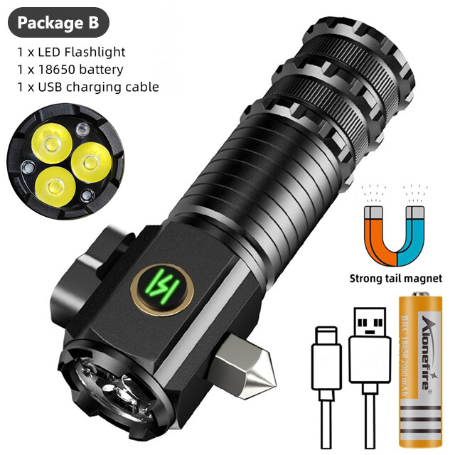 Alonefire X55 Multifunctional LED Flashlight Rechargeable Emergency ...