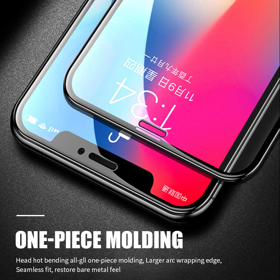 6D All Rubber Screen Printing Full Coverage Tempered Glass For iPhone 13 12 11 Pro XS Max X XR 8 ...