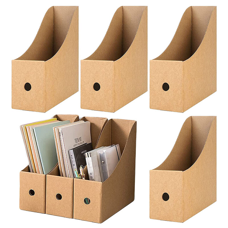 SAWU Magazine Files Kraft Paper File Holder Cardboard Standing File ...