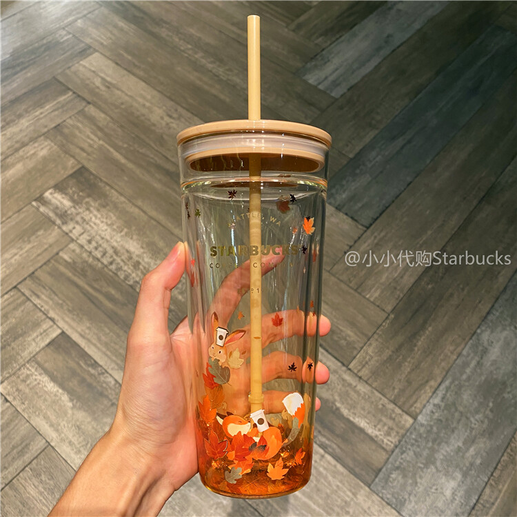Starbuck Cup กลางฤดูใบไม้ร่วงสีน้ำเงินเข้ม Acorn Fox Maple Leaf Mark ...