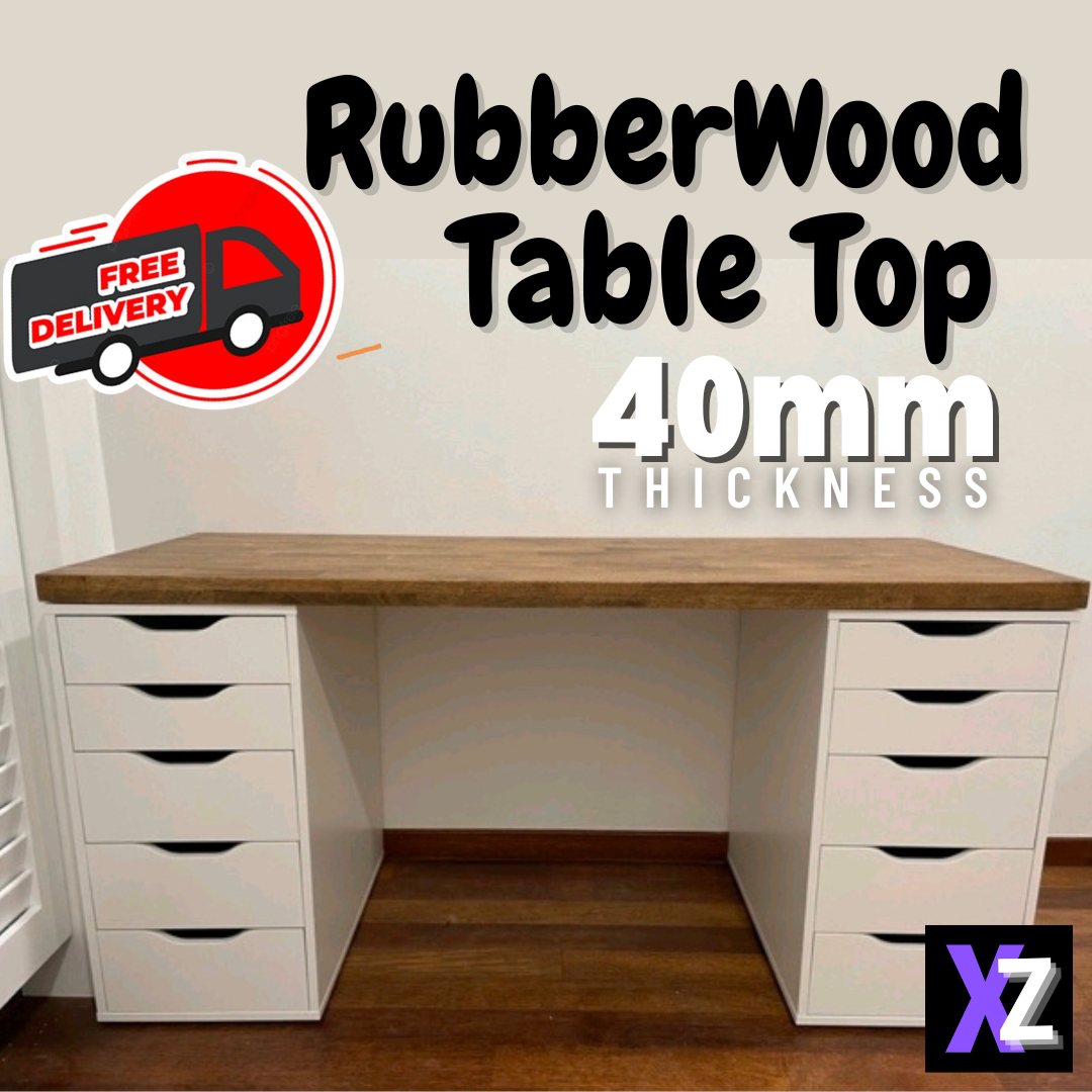 XZ Rubberwood Table Top 40mm Papan Kayu Getah Custom Home Table Top ...