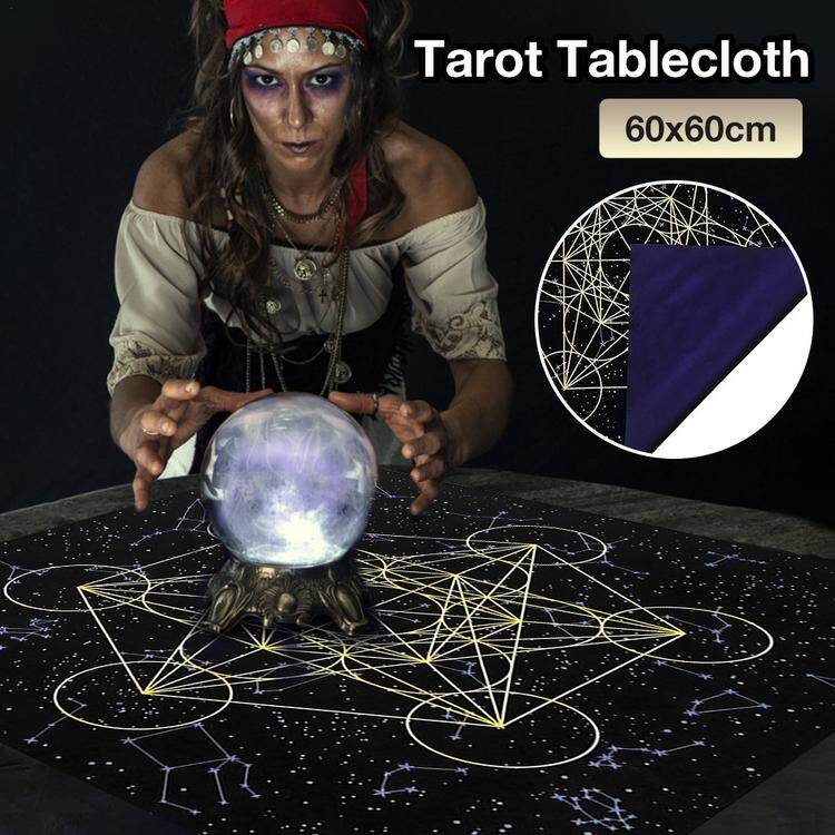 【Yumei】Tarot Card Tablecloth Metatrone's Cub Crystal Grid Tarot Card ...