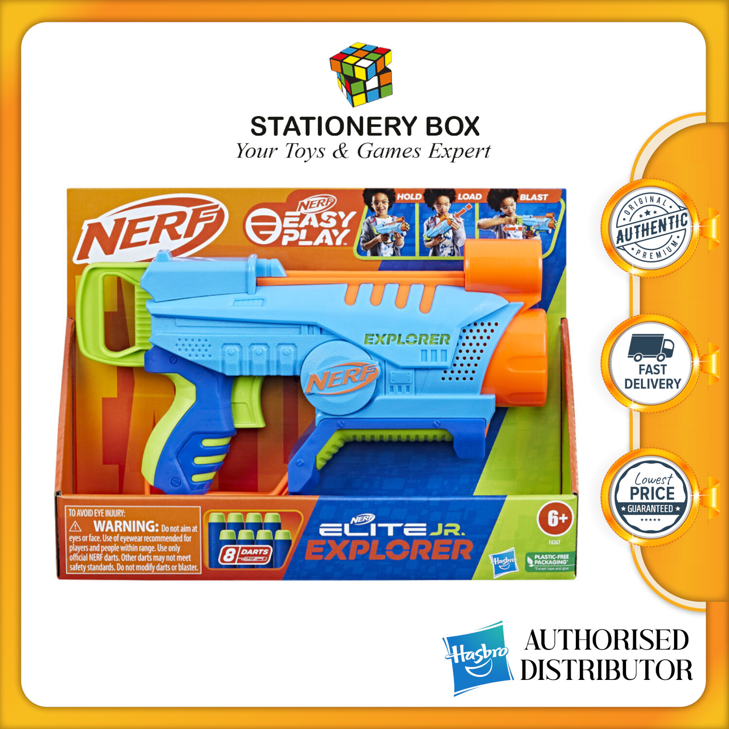 ORIGINAL Hasbro Nerf Elite Junior Explorer Dart Blaster and Shooting ...