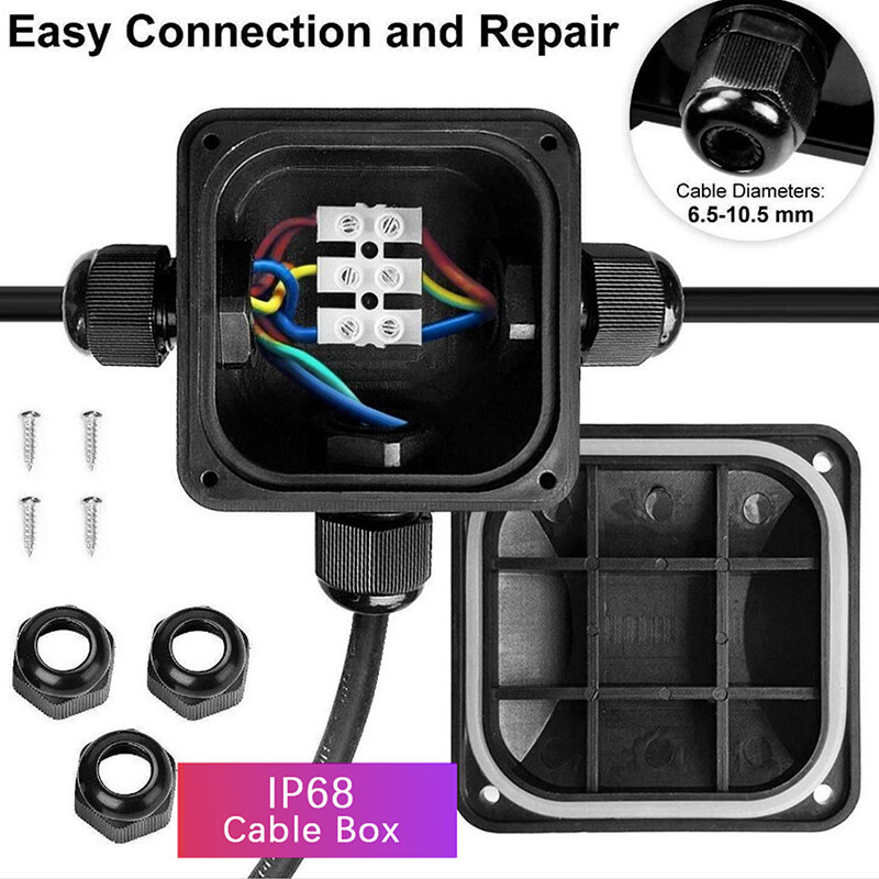 1Pc IP68 3 Way Outdoor Waterproof ABS Electrical Cable Junction Box Connector | Lazada PH