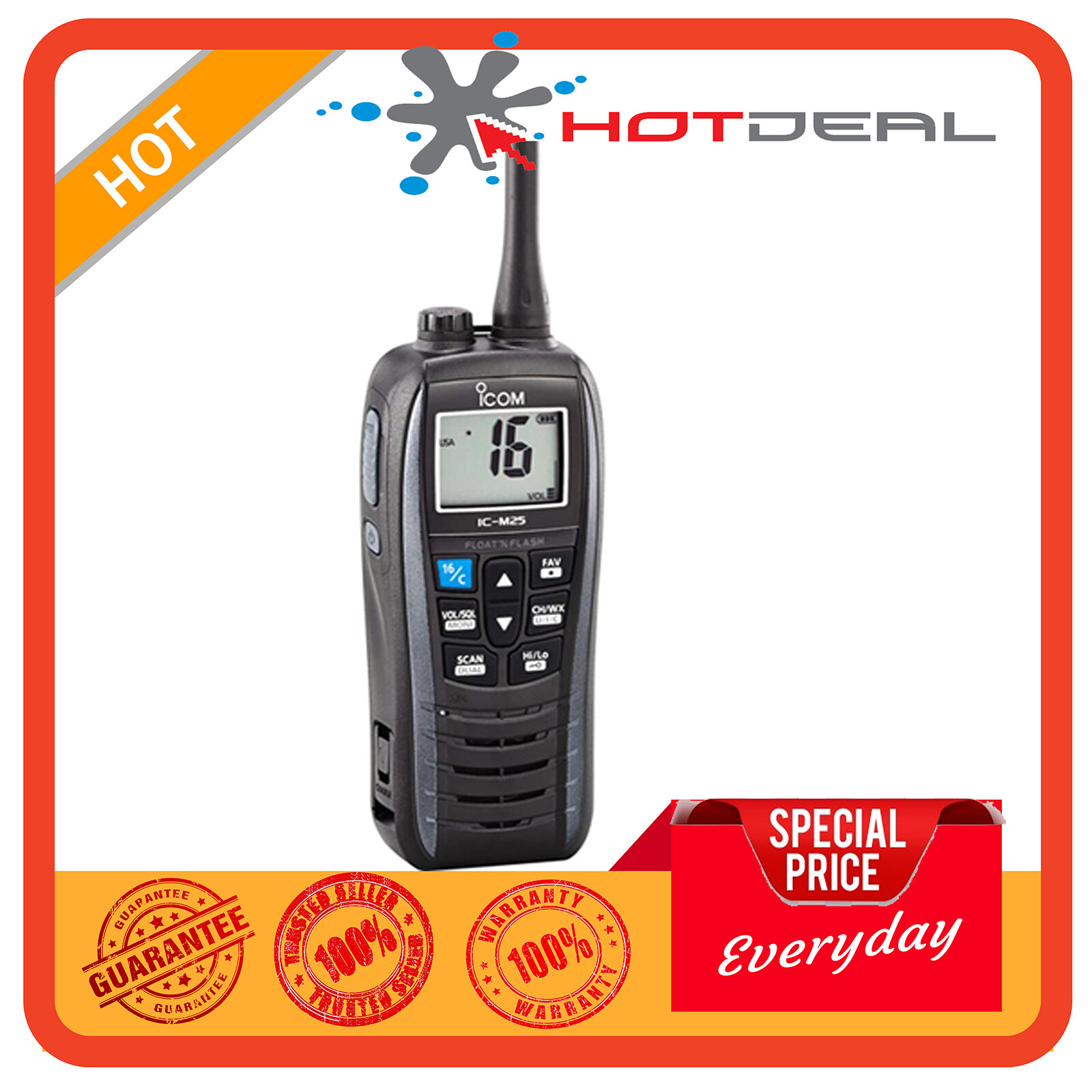 Icom ic m25 VHF marine waterproof walkie talkie | Lazada