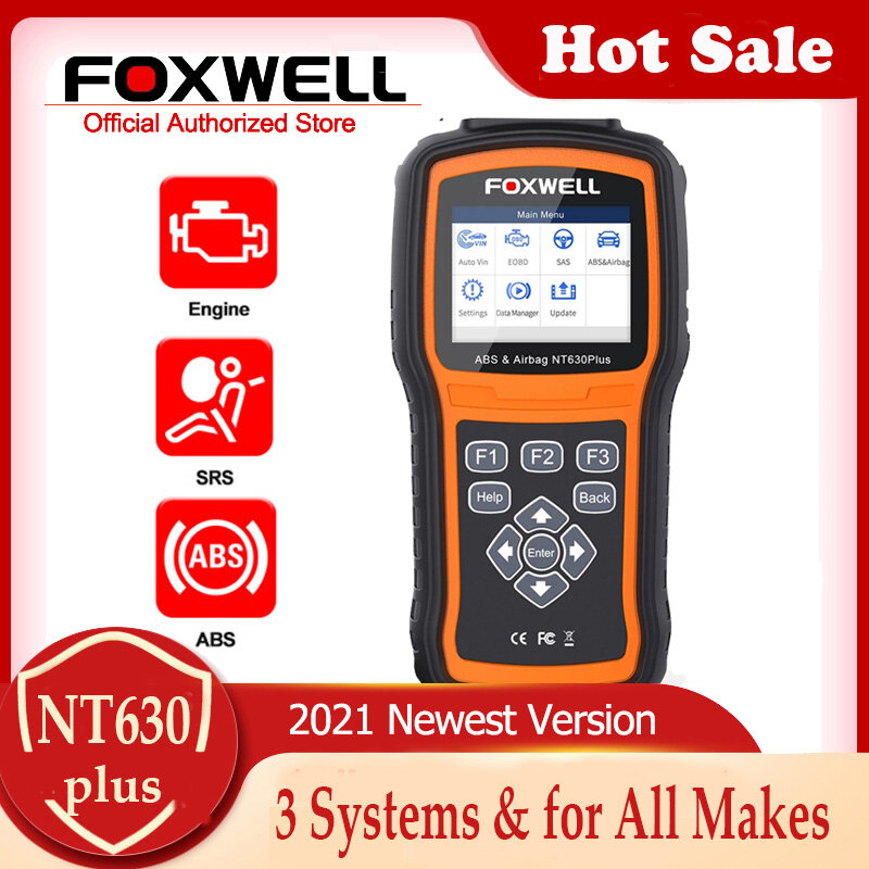 FOXWELL NT630 Plus OBD2 Scanner with ABS Auto Bleed Scan Tool ABS ...