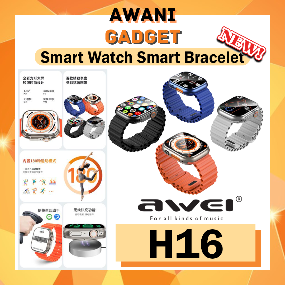 Awei H16 Wireless Ultra Smart Watch Bluetooth Multi Sport Call Remind H ...