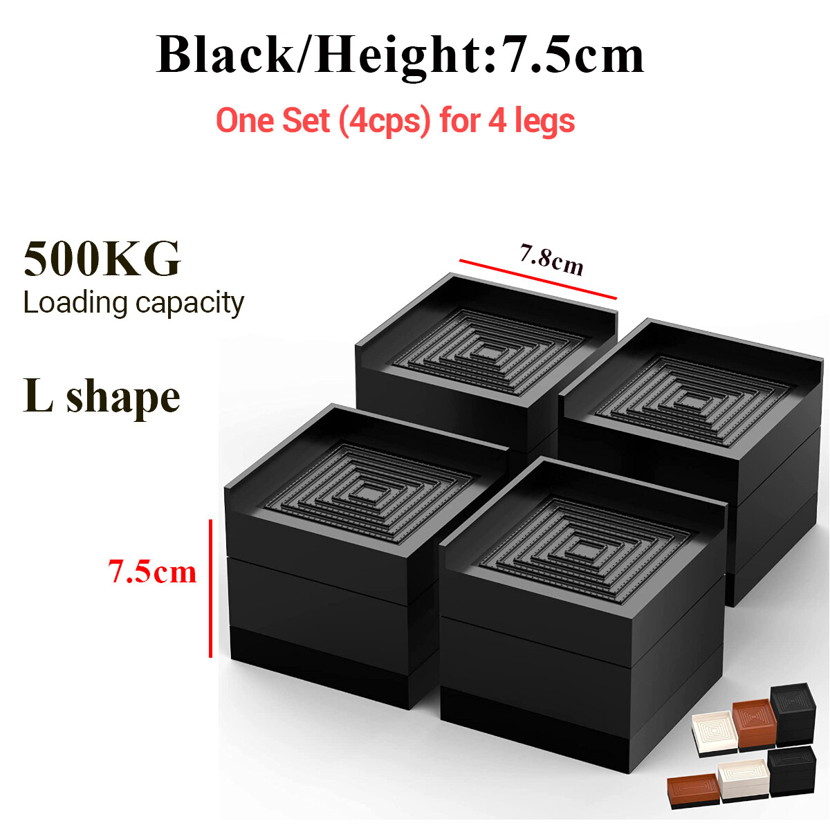 4pcs Bed Foot Increase Table Height Raiser Furniture Legs Sofa Pad ...