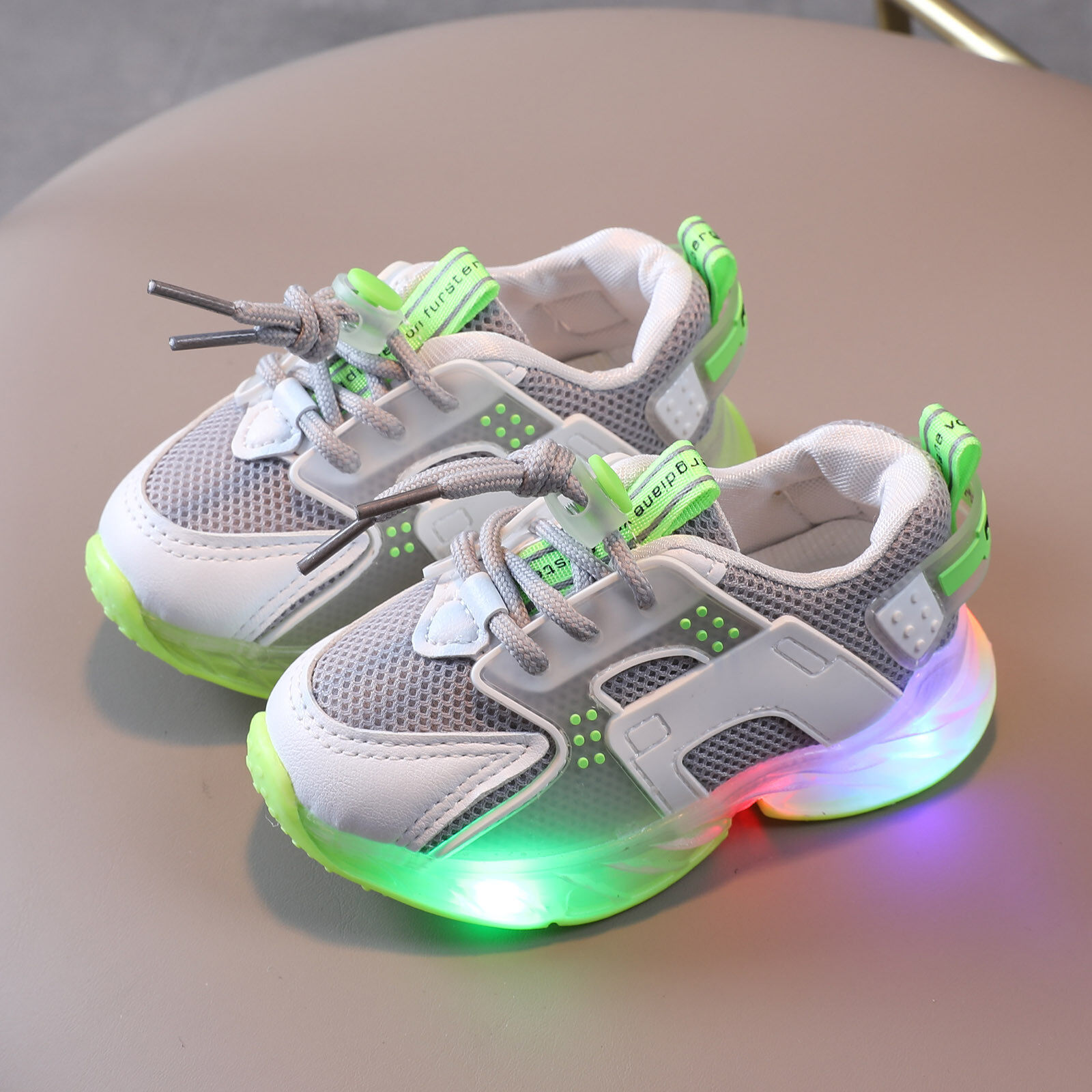 Children's LED Light White Shoes for Girls Boys Baby Walking Shoes ...