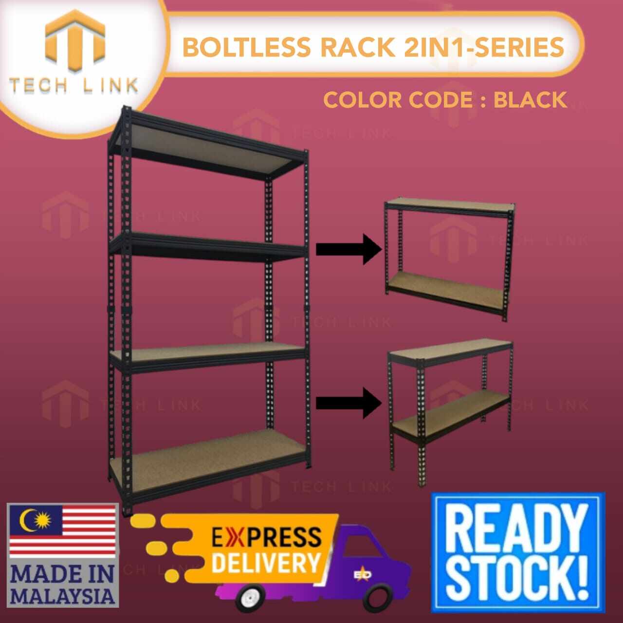 RACK 300mmD x 600mmL x 1500mmH x 4 Tingkat ( 2 in 1 Rack) PLASTICS ...