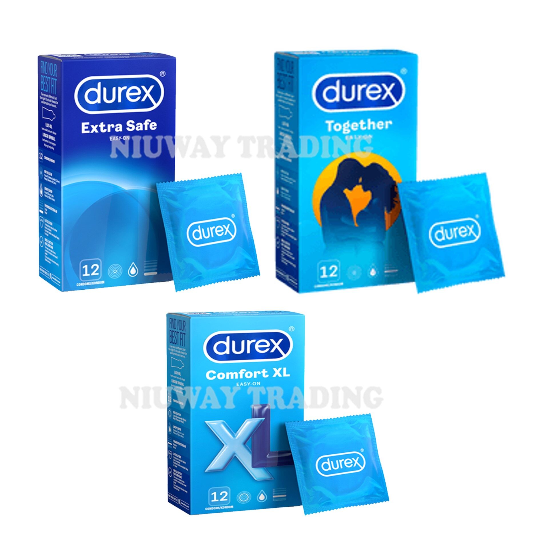 DUREX EXTRA SAFE 12'S/TOGETHER 12'S/ COMFORT XL 6'S | Lazada
