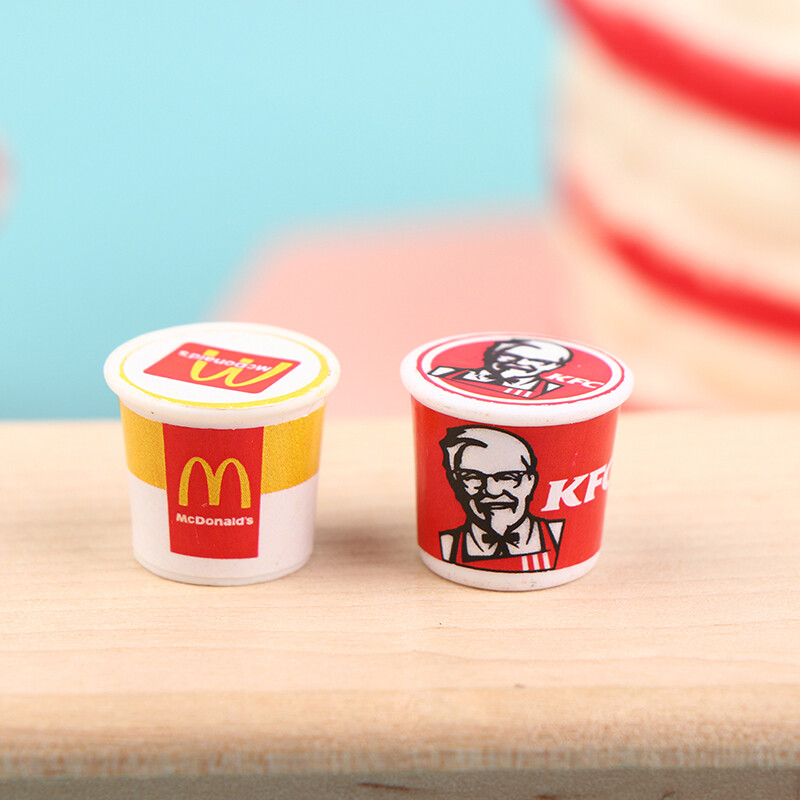 5ชิ้น/เซ็ต1/12 Dollhouse Miniature อาหาร Fastfood Mini KFC Family ...