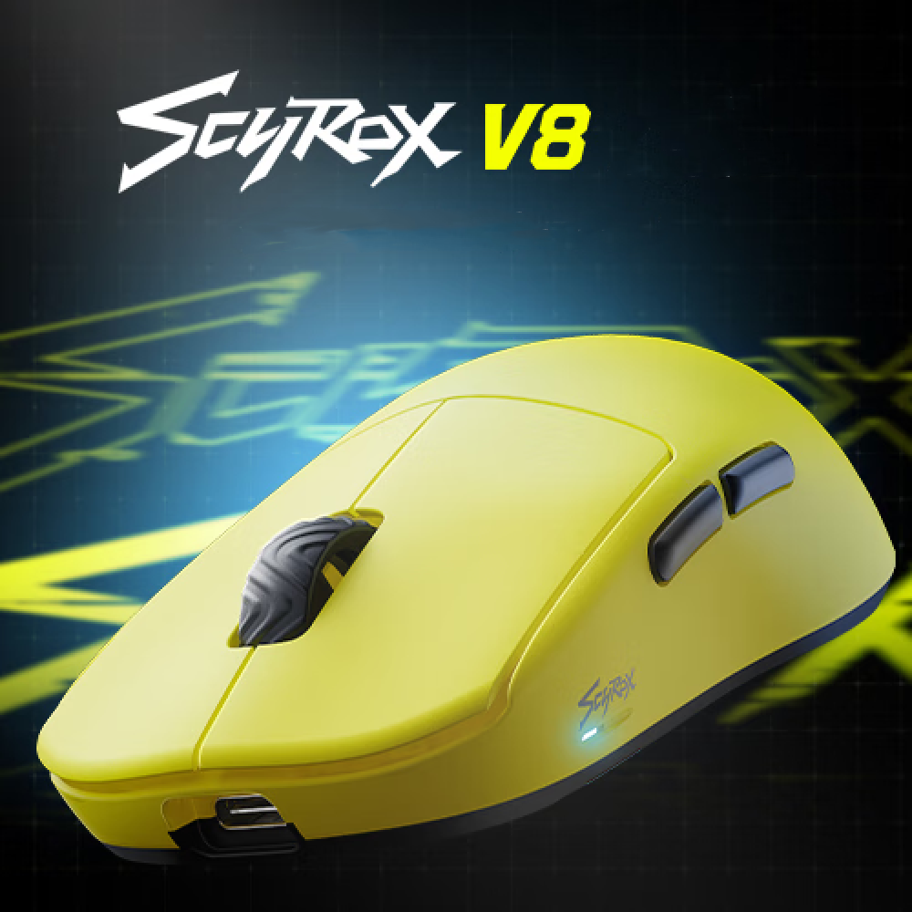 SCYROX V8 Pore Free Ultra Lightweight Wireless Gaming Mouse, Pixart 3950 Sensor, 8K Polling Rate ...