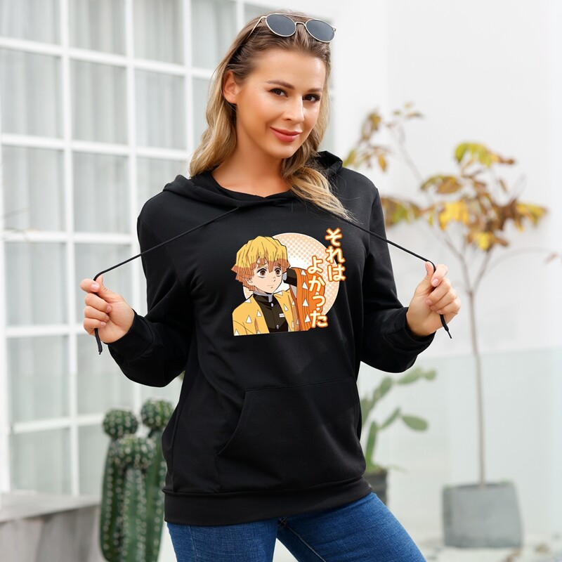 Women Fashion Sweatshirt Anime Demon Slayer Cartoon Character Agatsuma ...