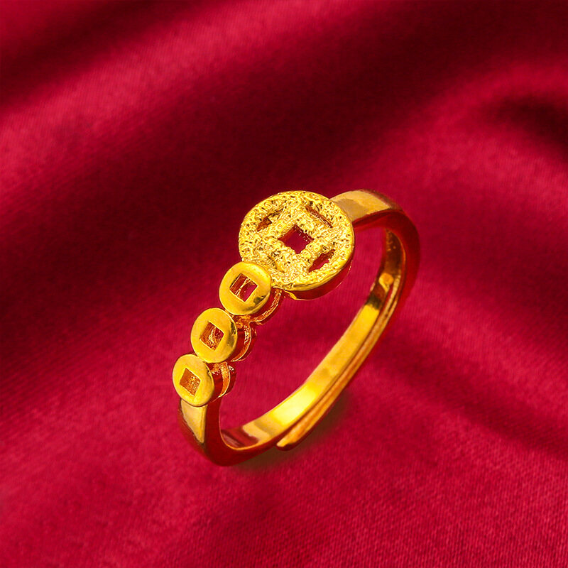 T-B Fashion 24K Gold Plated Wishful Abacus Resizable Ring For Men ...