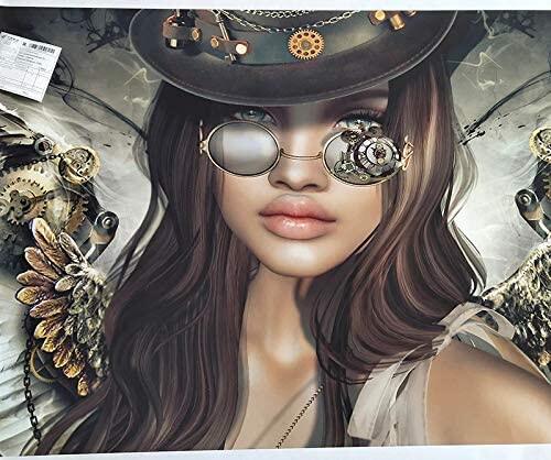 ผ้าใบวาดภาพ Steampunk เทวดาแว่นตา Sex Y ผู้หญิงภาพโปสเตอร์และพิมพ์ภาพ