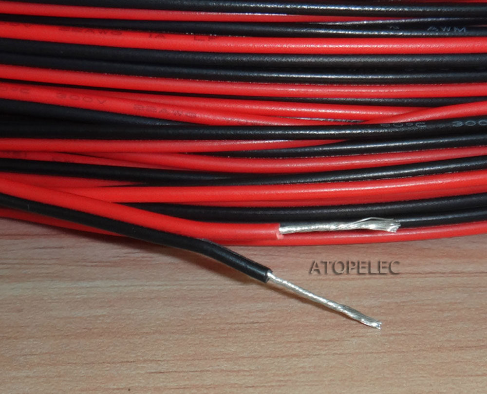 3/10เมตร UL2468 สีแดงสีดำ 2Pin ลวด16AWG 18 20 22 24 26 28 30 AWG สายไฟทนไฟสีดำ-สีแดงสีคู่สายขนาน ...