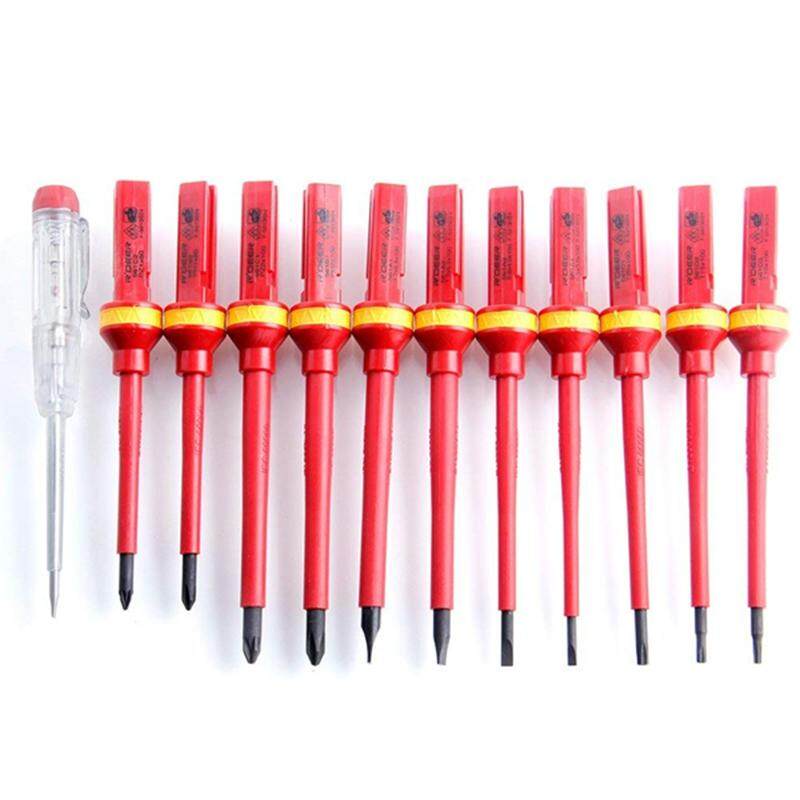 13 Pcs VDE Insulated Screwdriver Set CR-V High Voltage 1000V Magnetic Phillips Slotted Torx ...