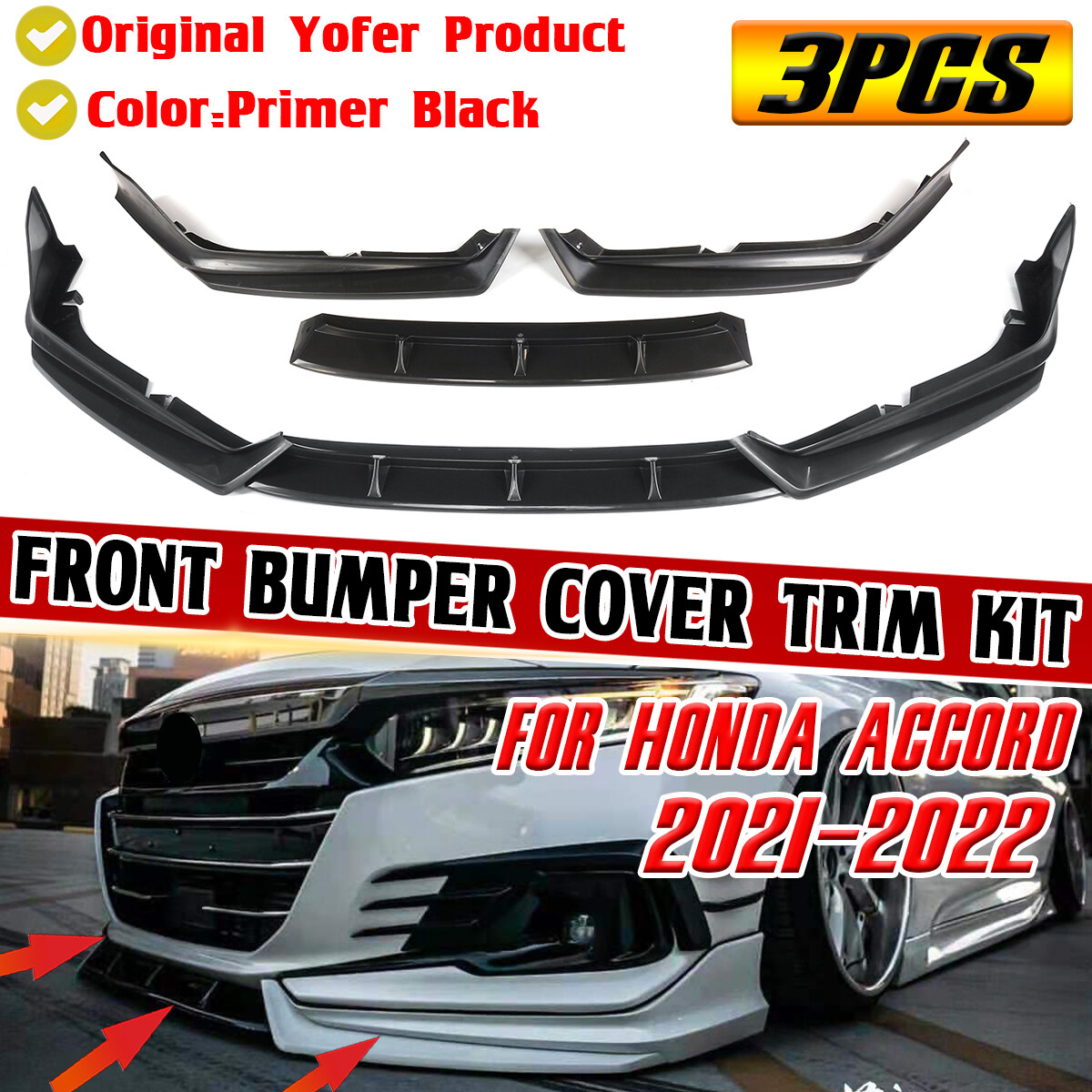 Car Front Bumper Splitter Lip Chin Bumper Diffuser Spoiler Splitters ...