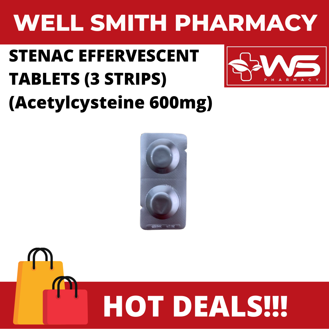 STENAC EFFERVESCENT TABLETS (Acetylcysteine 600mg)(Clears Phlegm ...