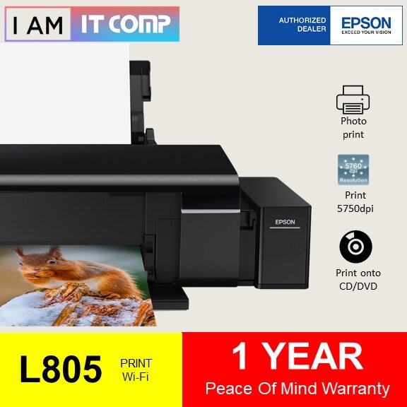 Epson L805 / L8050 ( Print / Wi-Fi ) 6-colour Photo Original Ink Tank ...
