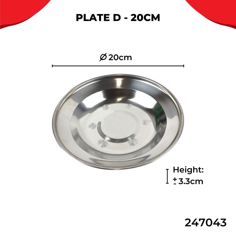 SUPERSAVE Stainless Steel Plate Dish Serving Food Kitchen Tableware ...