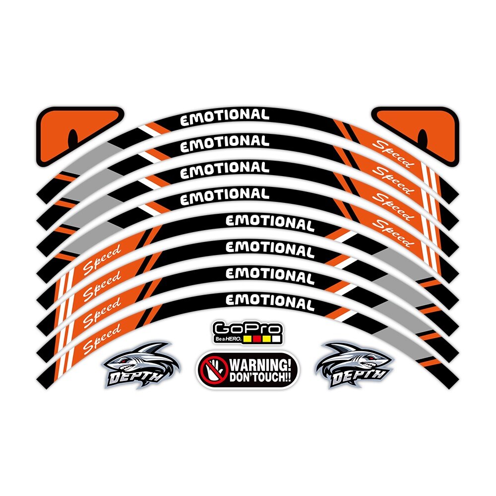 10 "12" 13 "14" 17 Inch Motorcycle Wheel Reflective Modification ...