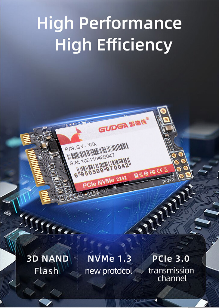 GUDGA SSD M2 NVME PCI-e สัญญาณ Gen3.0x2 2242 128GB 256GB 512GB 1TB ไดรฟ์ Solid State ภายในสำหรับ ...